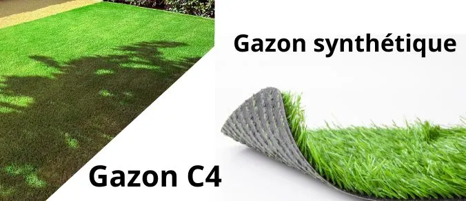 Gazon synthétique : comparatif avec un gazon C4